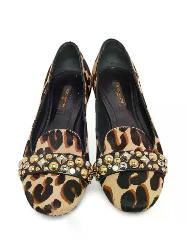 LOUIS VUITTON Leopard Print Calf Hair Ballet Flats