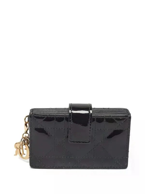 Dior 2018 Gusset Quilted Card Holder - Black