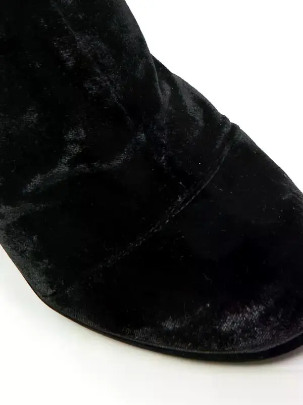 Off-White Velvet Ankle Boots