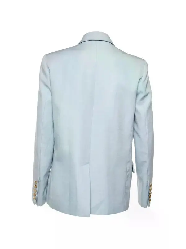 Balmain Wool Double-breasted Blazer - Blue