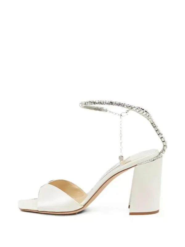 JIMMY CHOO Saeda Embellished Sandals - White