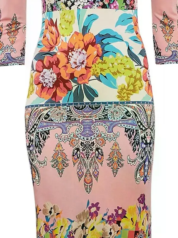 Etro 2024 Floral Paisley Jersey Maxi Dress - Red