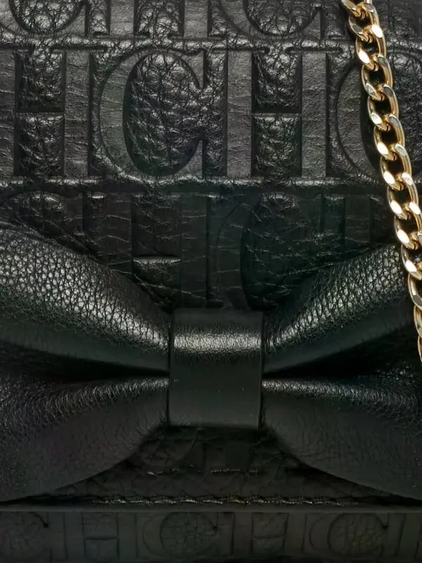 Carolina Herrera Monogram Embossed Shoulder Bag