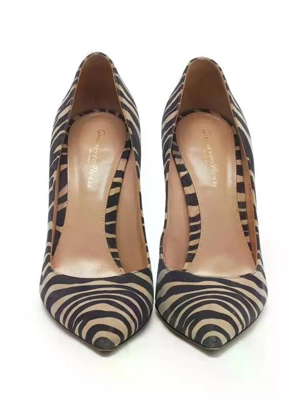 GIANVITO ROSSI Zebra Print Suede Pumps