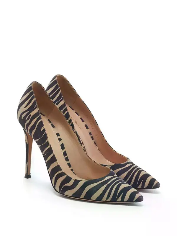 GIANVITO ROSSI Zebra Print Suede Pumps