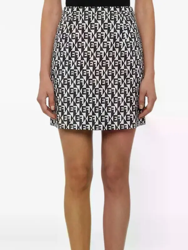 Elisabetta Franchi Monogram Stretch Crepe Mini Skirt