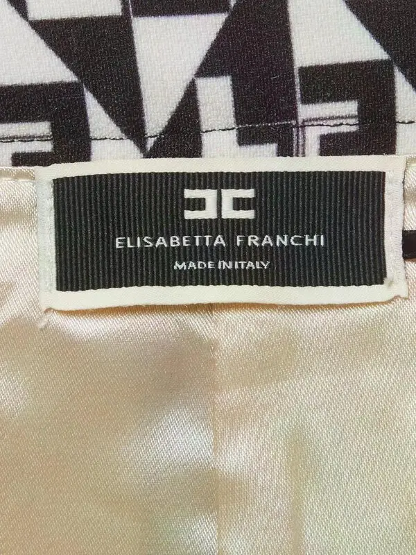Elisabetta Franchi Monogram Stretch Crepe Mini Skirt