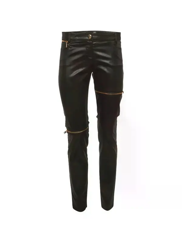 Moschino Slim-fit Trousers With Gold-tone Zip Details