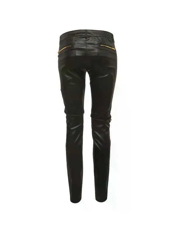 Moschino Slim-fit Trousers With Gold-tone Zip Details