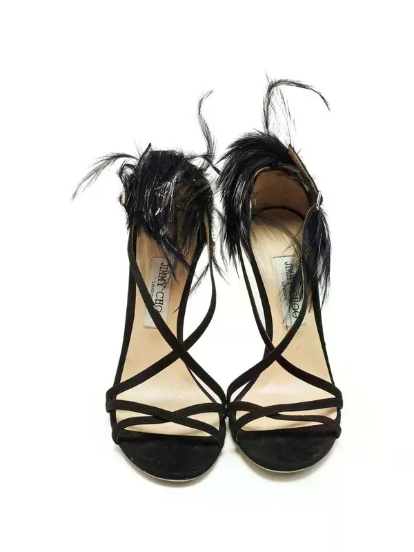 JIMMY CHOO Belissa Feather-trim Sandals