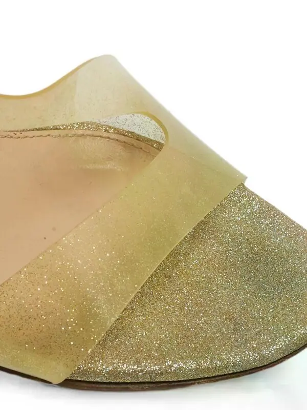 GIANVITO ROSSI Metropolis Glitter Slingback Sandals - Gold