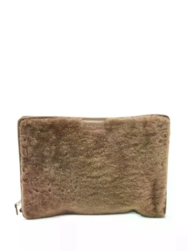Balenciaga Bazar Shearling Clutch