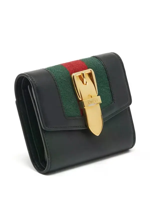Gucci Sylvie Web Stripe Trifold Wallet