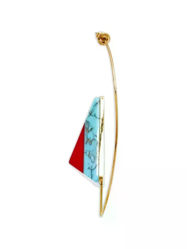 Fendi Rainbow Pyramid Resin Earring - Gold