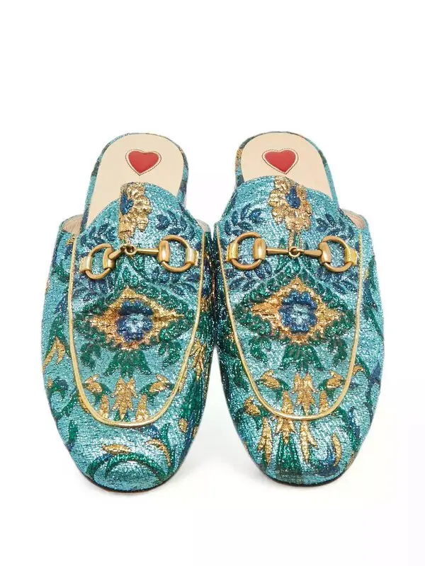 Gucci Princetown Horsebit Mules - Blue