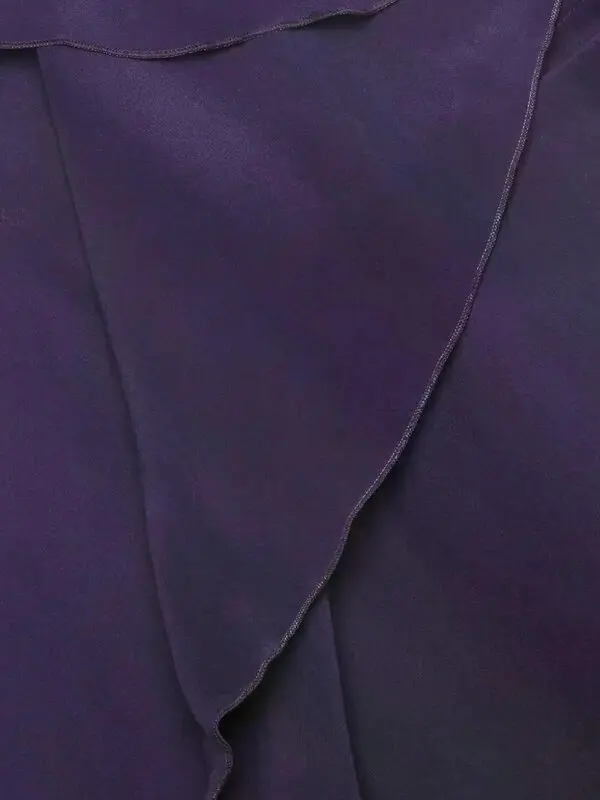 Victoria Beckham Silk Crepe Blouse With Ruffle Detailing - Purple