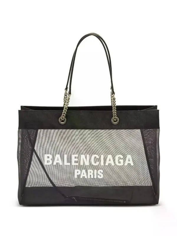 Balenciaga Large Duty Free Mesh Tote Bag - Black