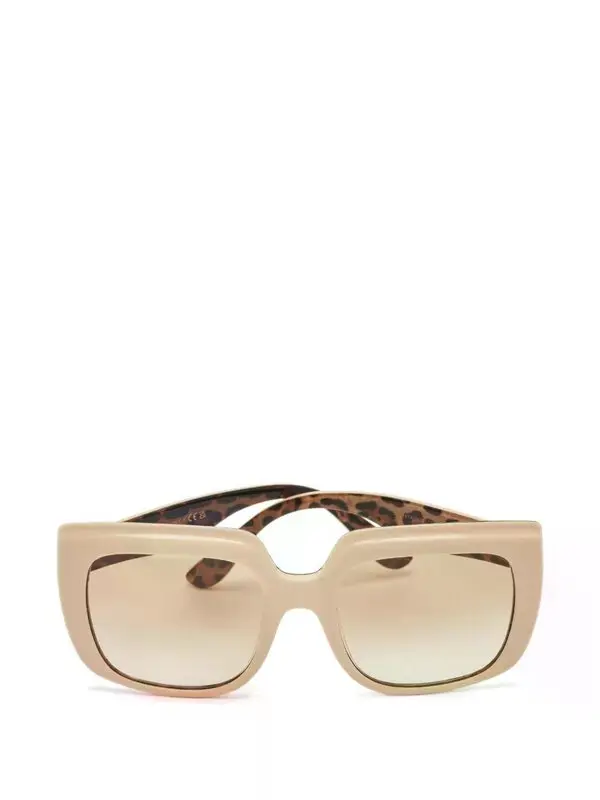 Dolce & Gabbana Leopard Print Square Sunglasses - Neutrals