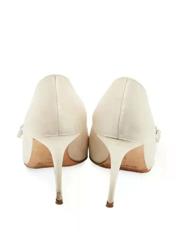 Manolo Blahnik Nadira Crystal Embellished Satin Pumps