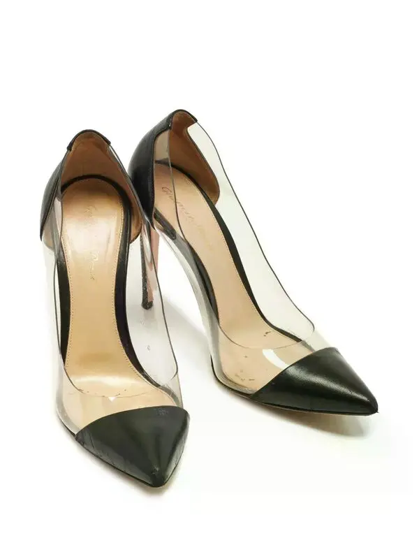 GIANVITO ROSSI Plexi Pointed-toe Pumps - Black