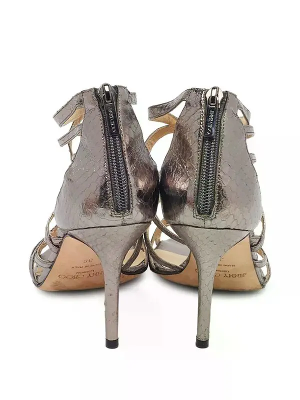 JIMMY CHOO Snakeskin-embossed Cage Sandals