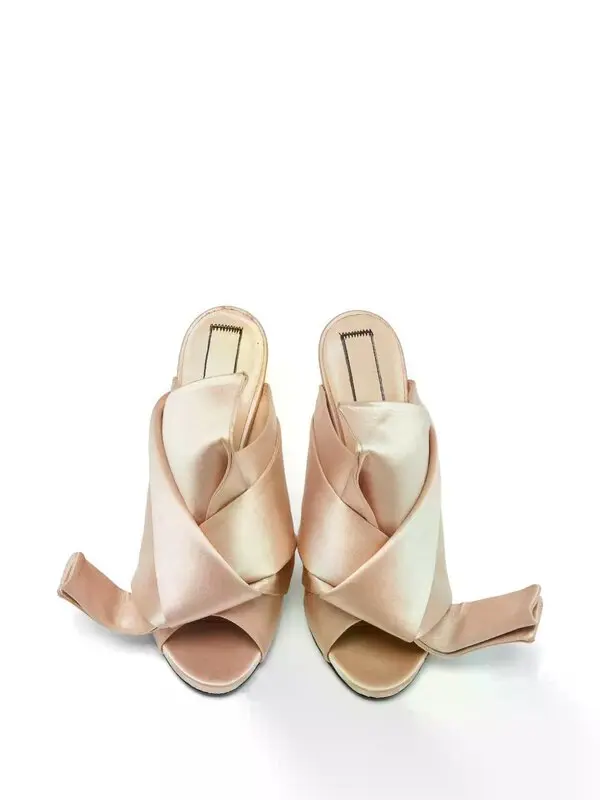 N°21 Ronny Pleated Satin Mules - Neutrals