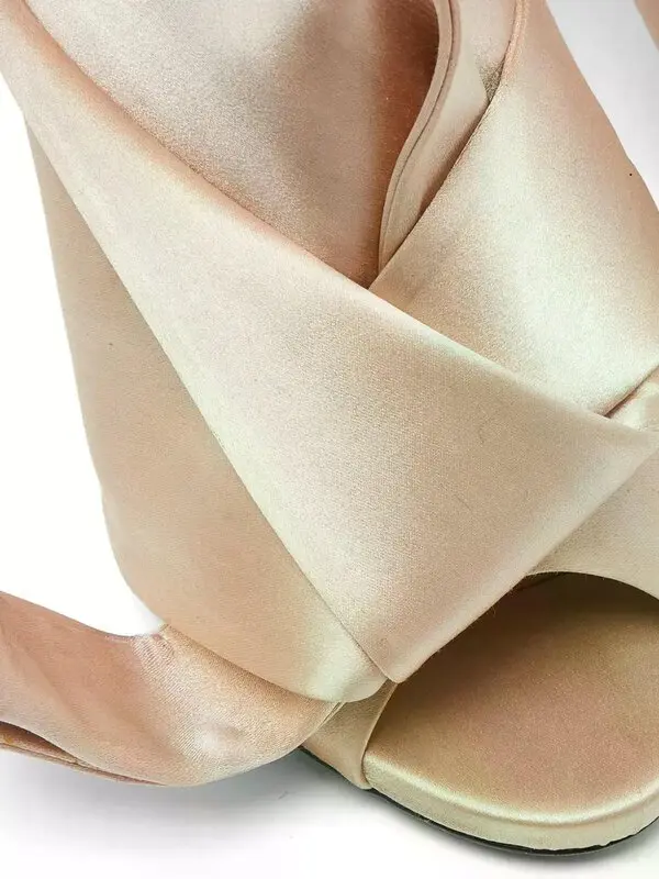 N°21 Ronny Pleated Satin Mules - Neutrals