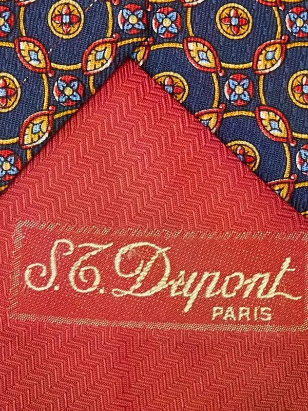 S.t. Dupont Printed Silk Neck Tie