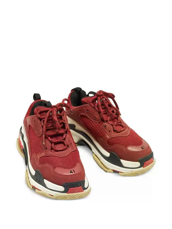 Balenciaga Triple S Panelled Sneakers - Red