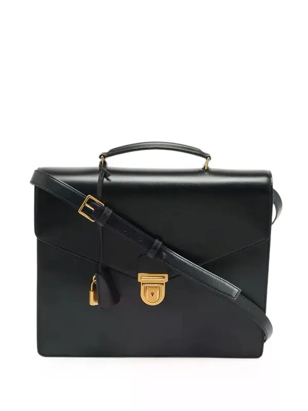 Celine Small Cartable Leather Briefcase - Black