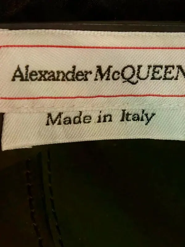Alexander McQueen Check-pattern Leather-trim Midi Dress
