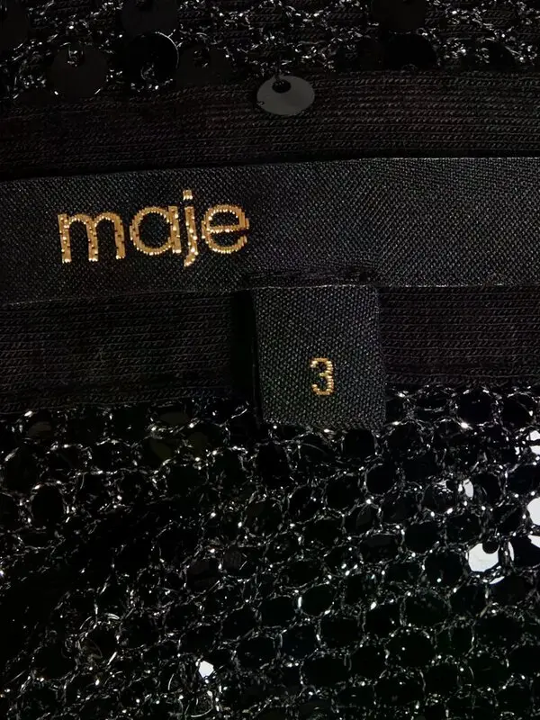 Maje Esther Sequin Embellished Mesh Blouse