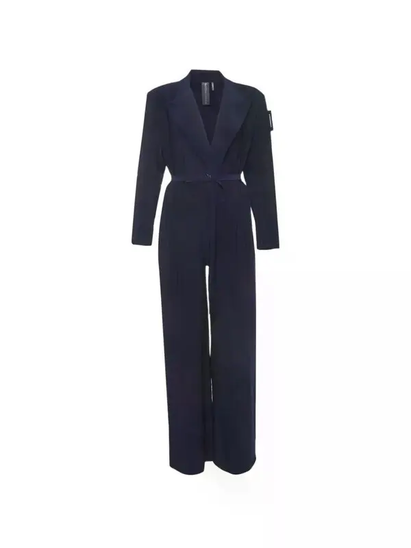 Norma Kamali Belted Full-sleeve Jumpsuit - Blue