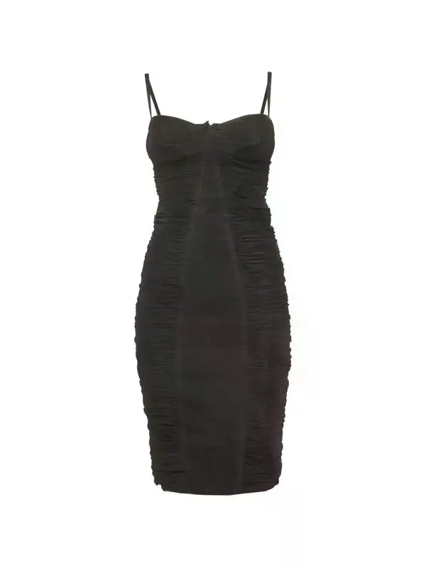 Dsquared2 Ruched Sweetheart Neck Midi Dress