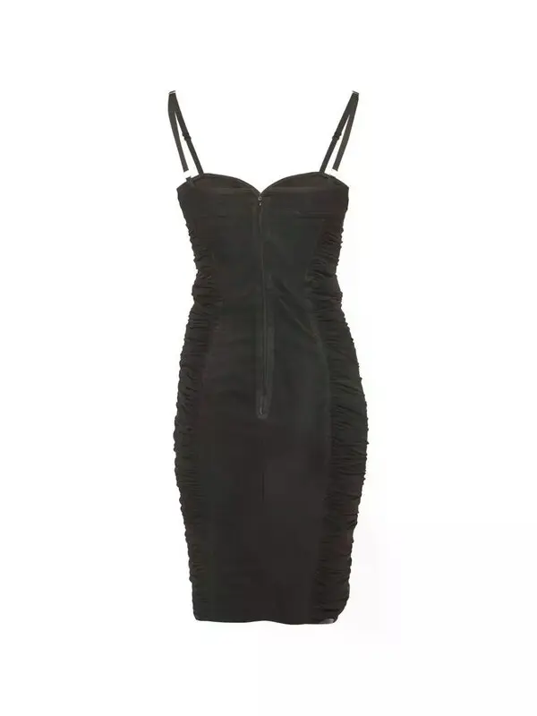 Dsquared2 Ruched Sweetheart Neck Midi Dress