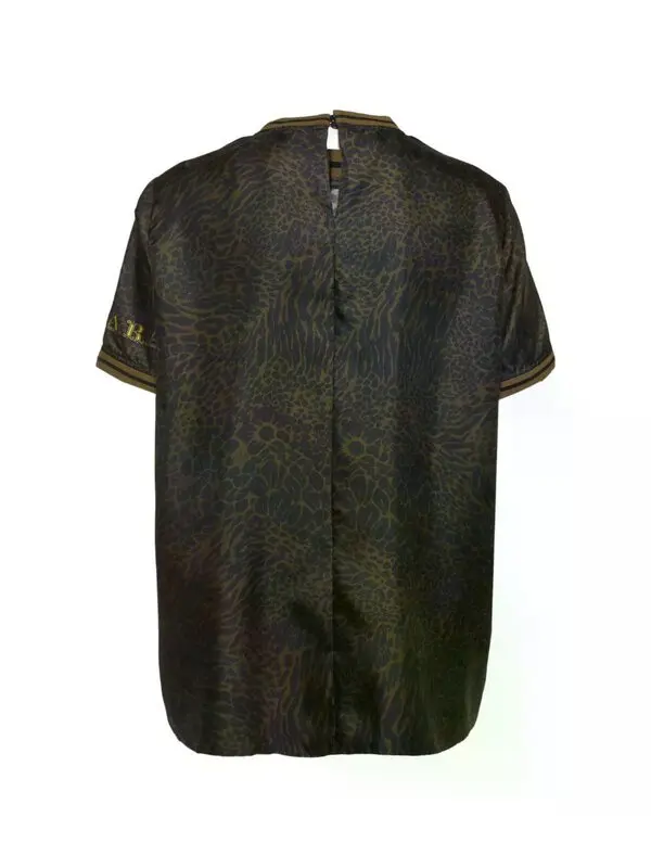 Max Mara Leopard Print Silk Crewneck Top