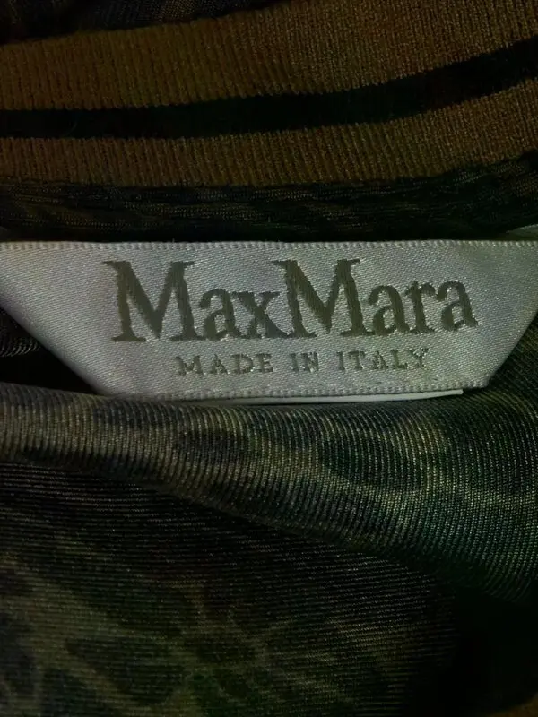 Max Mara Leopard Print Silk Crewneck Top