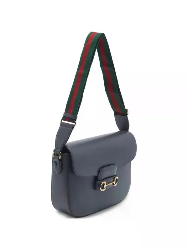 Gucci Horsebit 1955 Leather Shoulder Bag - Grey