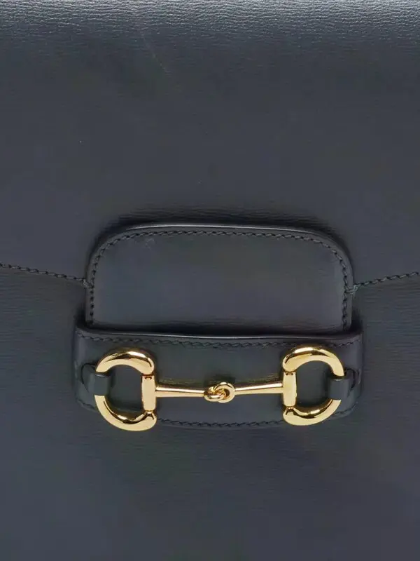 Gucci Horsebit 1955 Leather Shoulder Bag - Grey