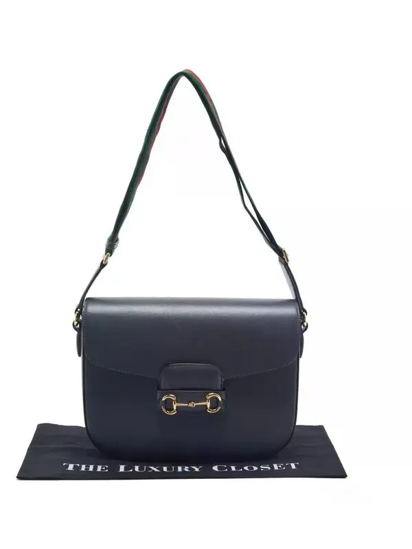 Gucci Horsebit 1955 Leather Shoulder Bag - Grey