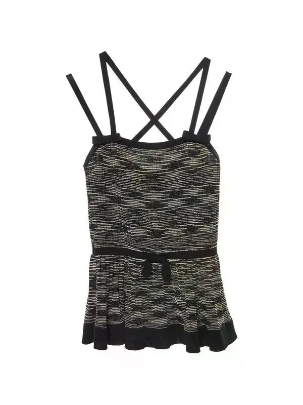 Missoni Metallic Bow Detail Strappy Top - Black