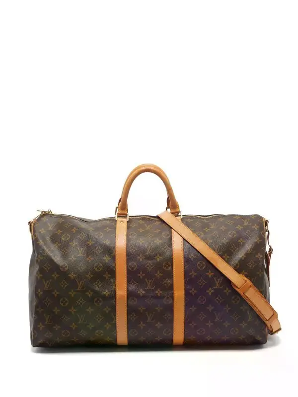 LOUIS VUITTON 2005 55 Keepall Bandoulière Monogram Duffel Bag - Brown