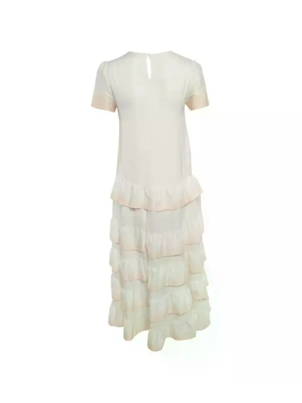 Maje Ralaxy Ombré Silk Maxi Dress With Ruffles