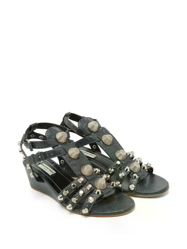 Balenciaga Arena Studded Wedge Sandals