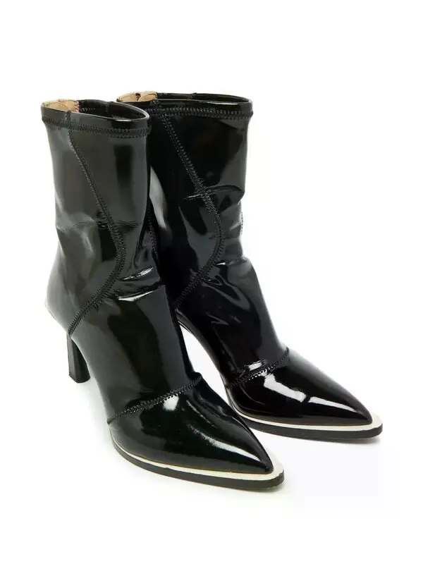 Fendi Patent-leather Point-toe Ankle Boots