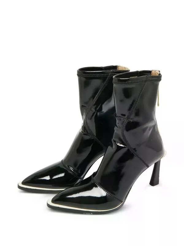 Fendi Patent-leather Point-toe Ankle Boots