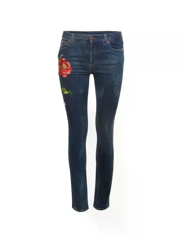 Gucci Floral Embroidered Belt-loop Jeans