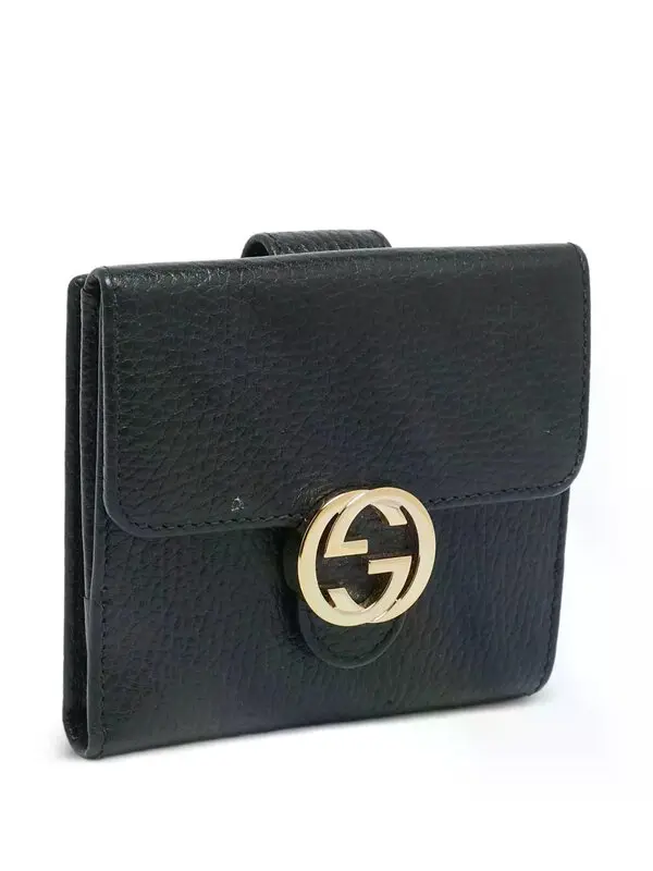 Gucci Interlocking G Leather Wallet - Black