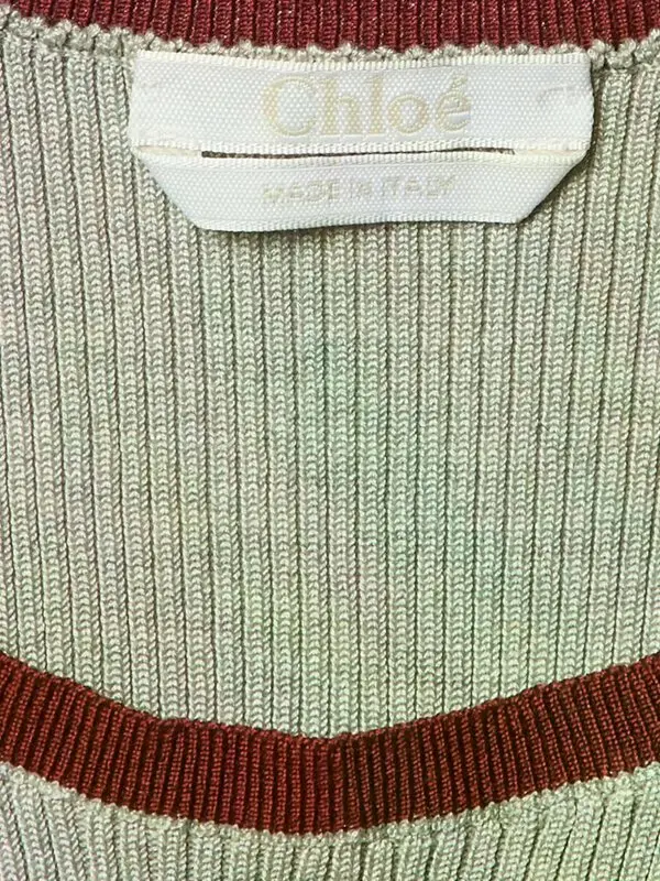 Chloé Ribbed Knit Scoop Neck Tank Top