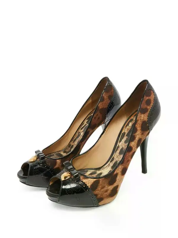 Dolce & Gabbana Leopard-print Peep-toe Pumps
